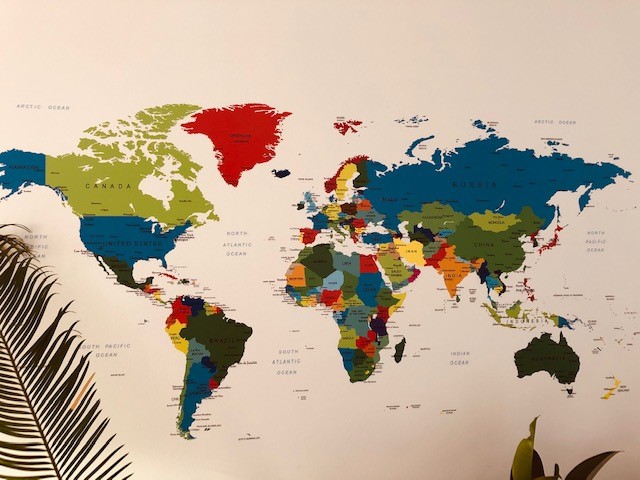 Colour world map wall sticker - TenStickers
