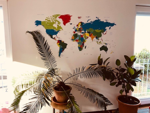 Colour world map wall sticker - TenStickers