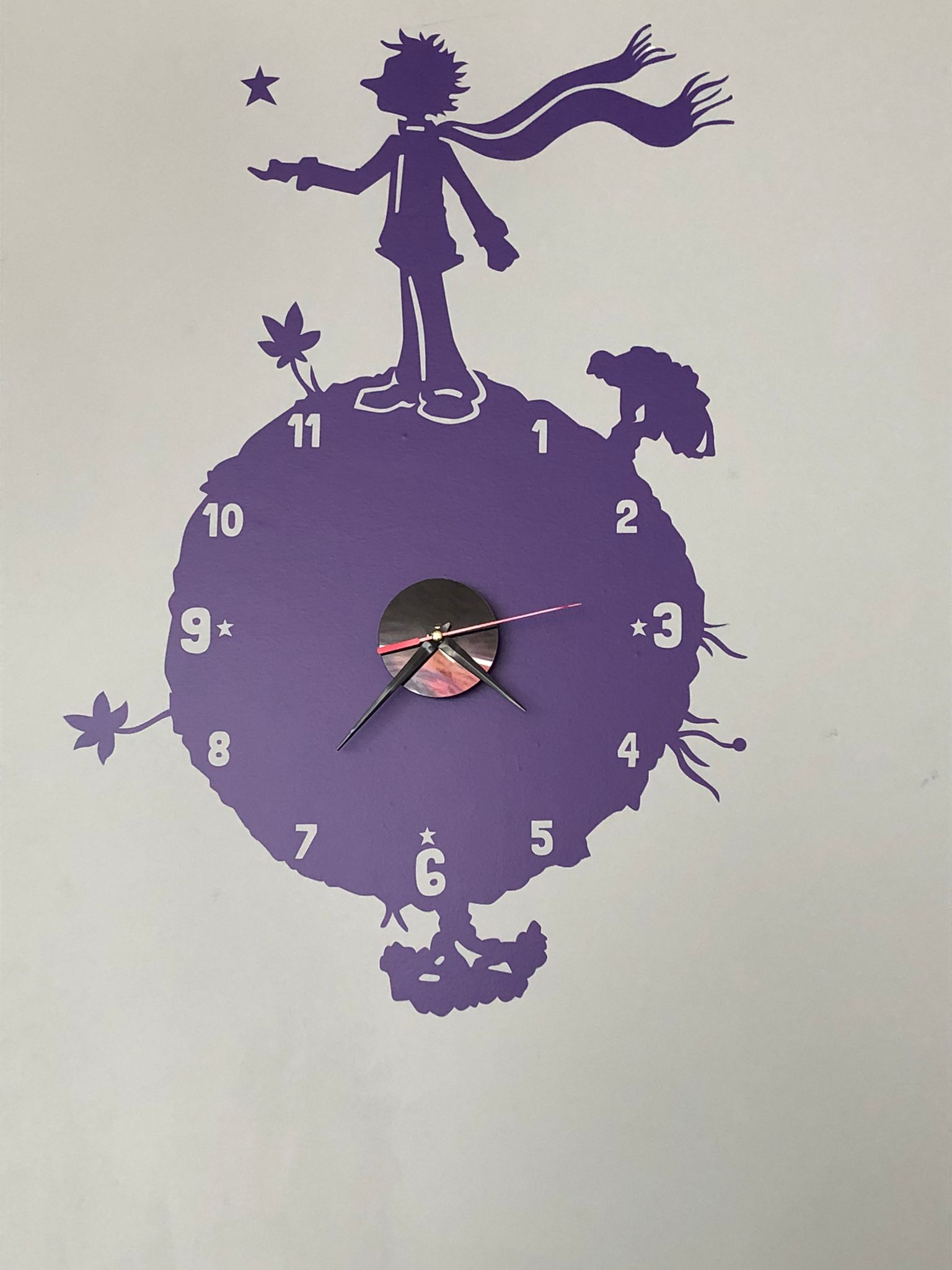 Little Prince silhouette sticker clock - TenStickers