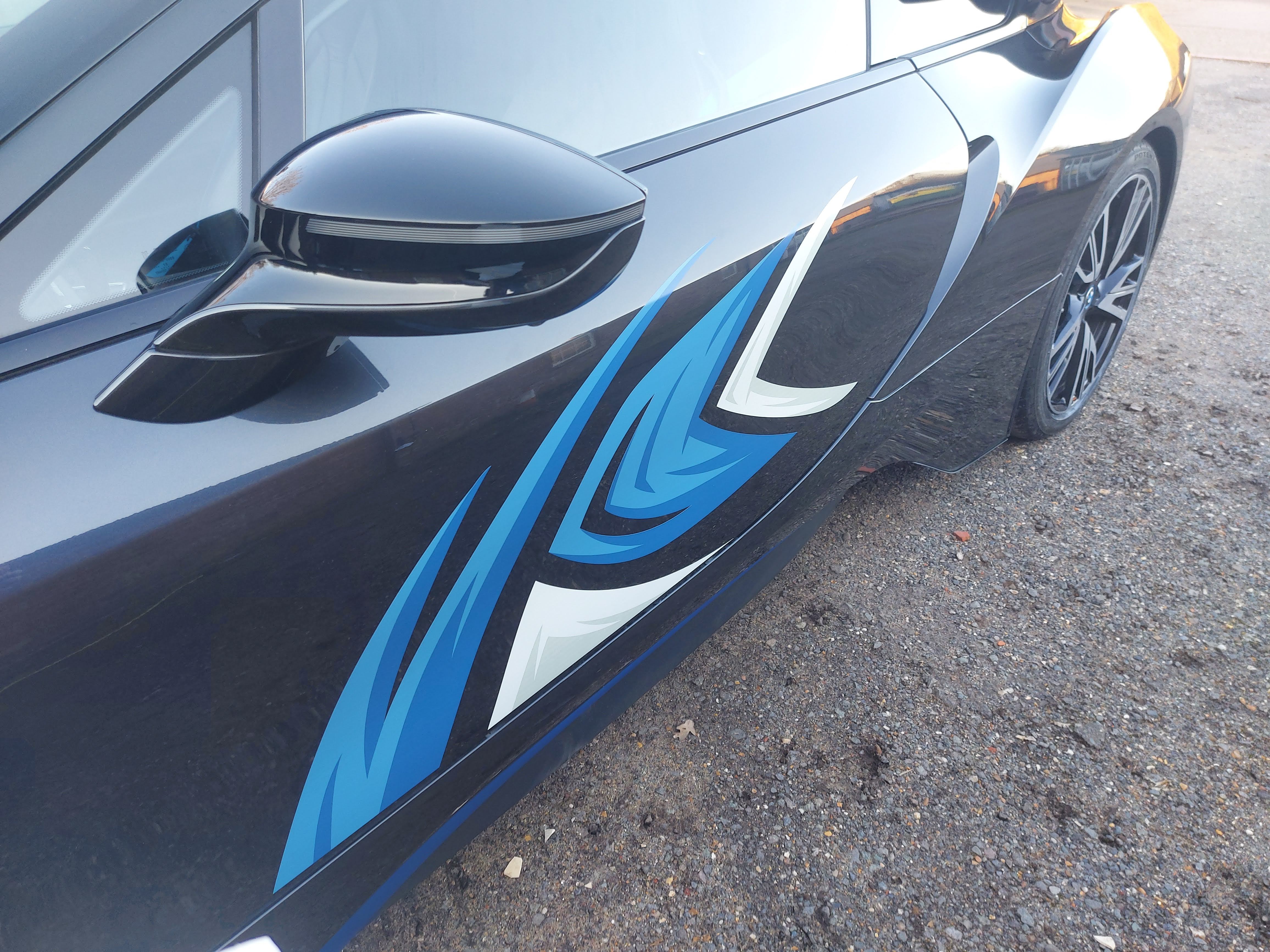 Decoration in light blue Car Decal - TenStickers