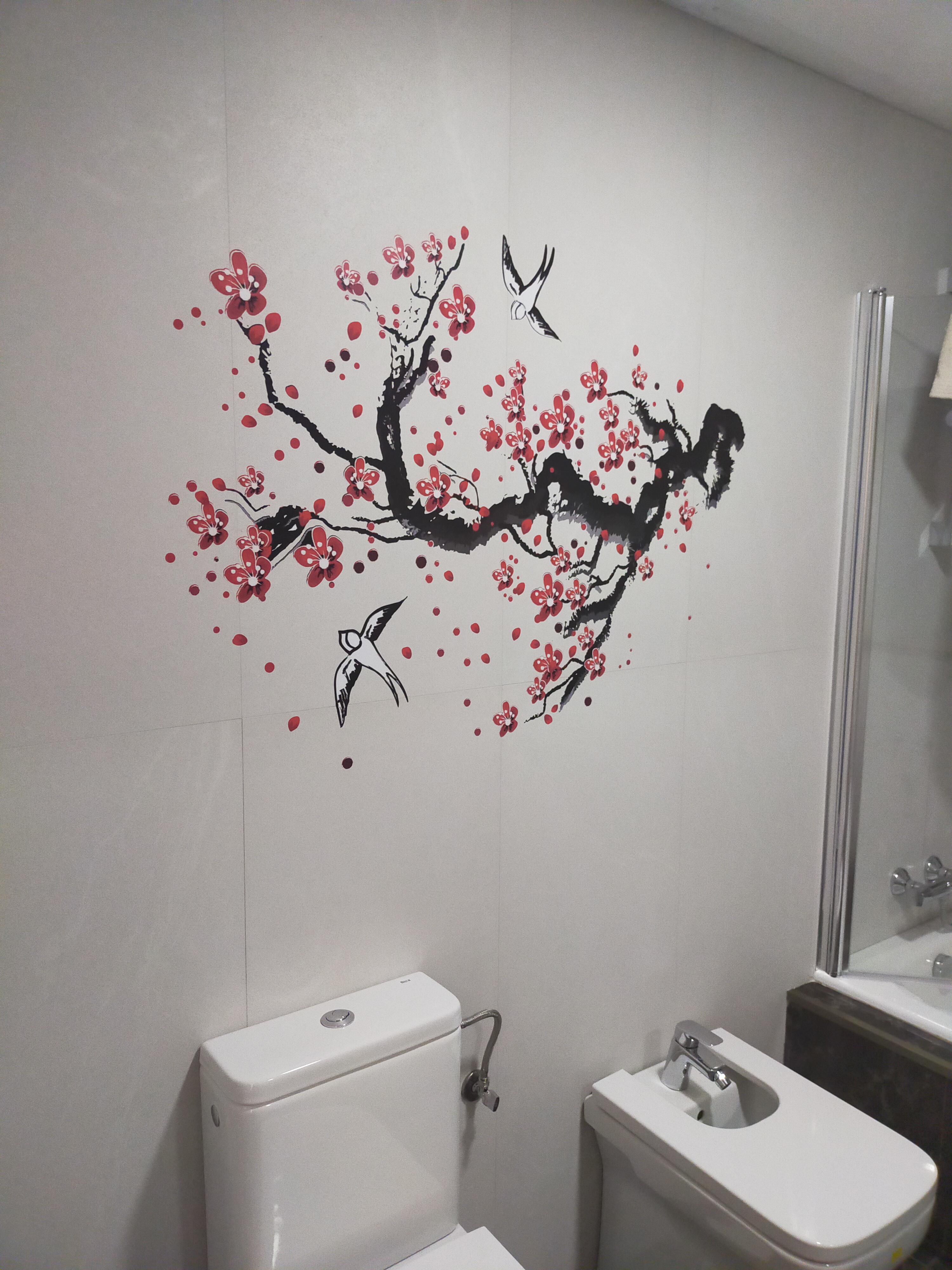Adesivo murale con fiori di ciliegio - TenStickers