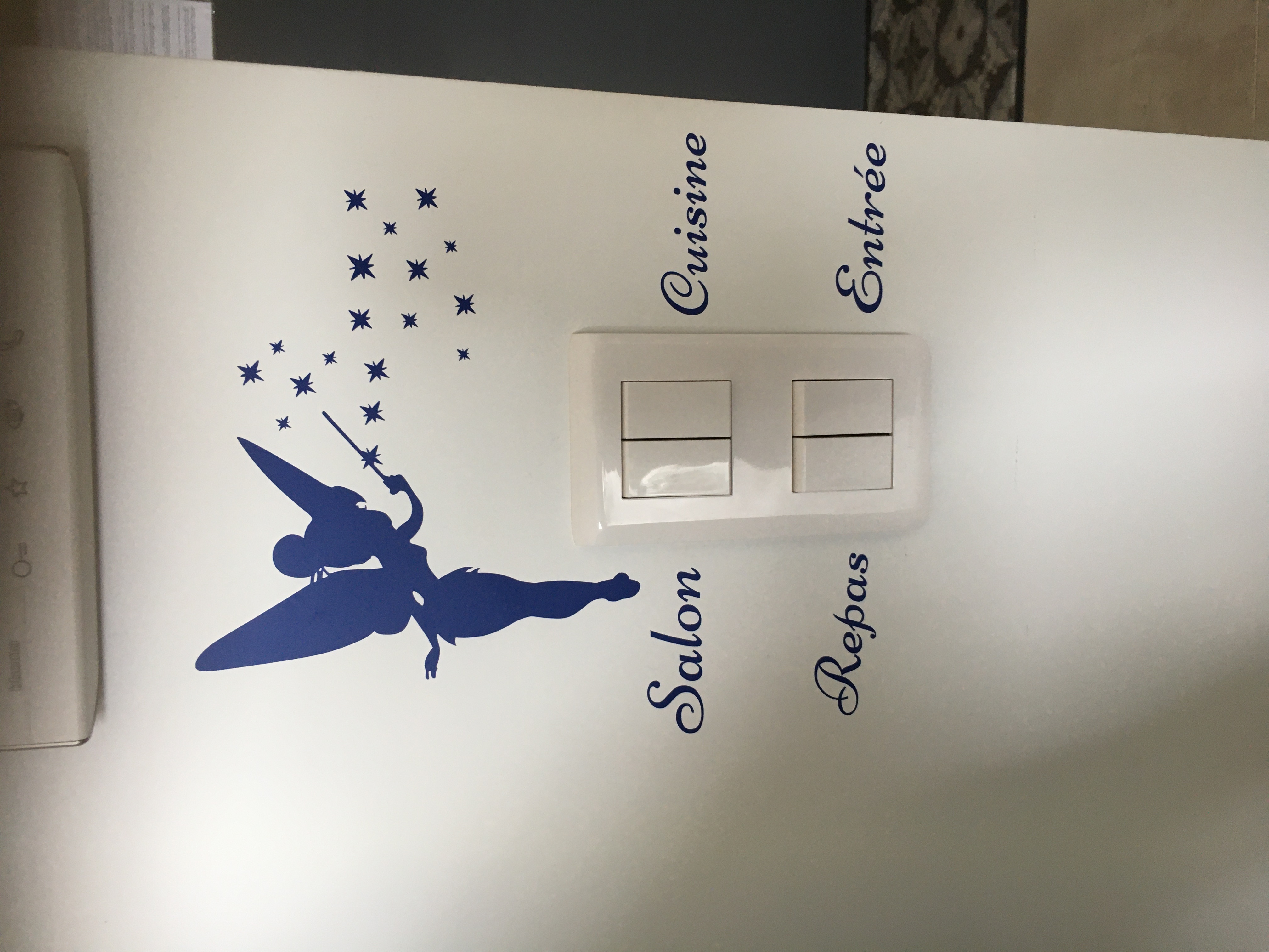 Custom tinker bell silhouette fairy wall sticker - TenStickers