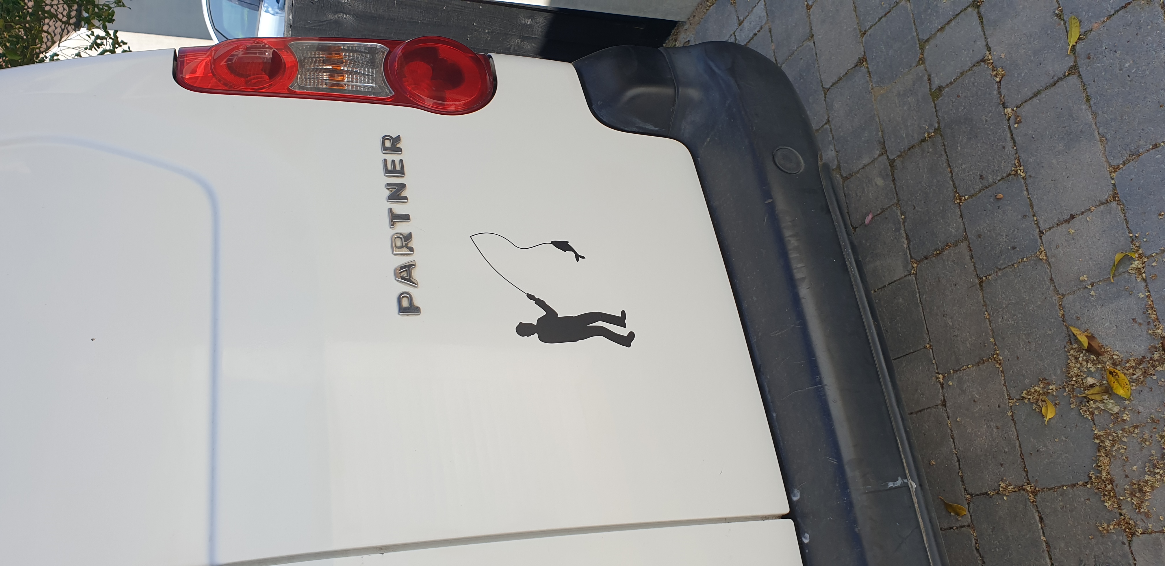 Fisherman with fish Car Decal - TenStickers