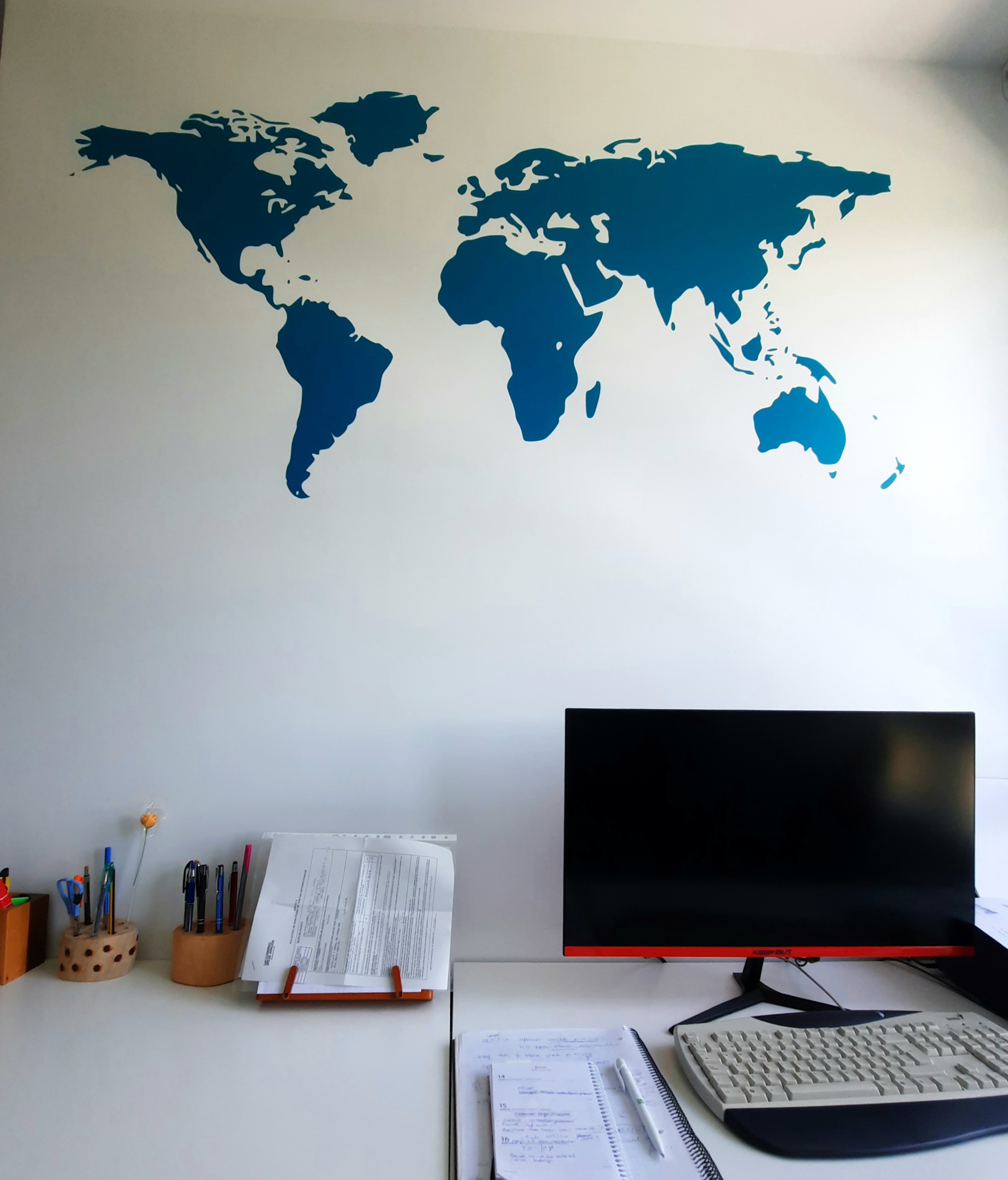 Mural de parede mapa mundo simplificado - TenStickers