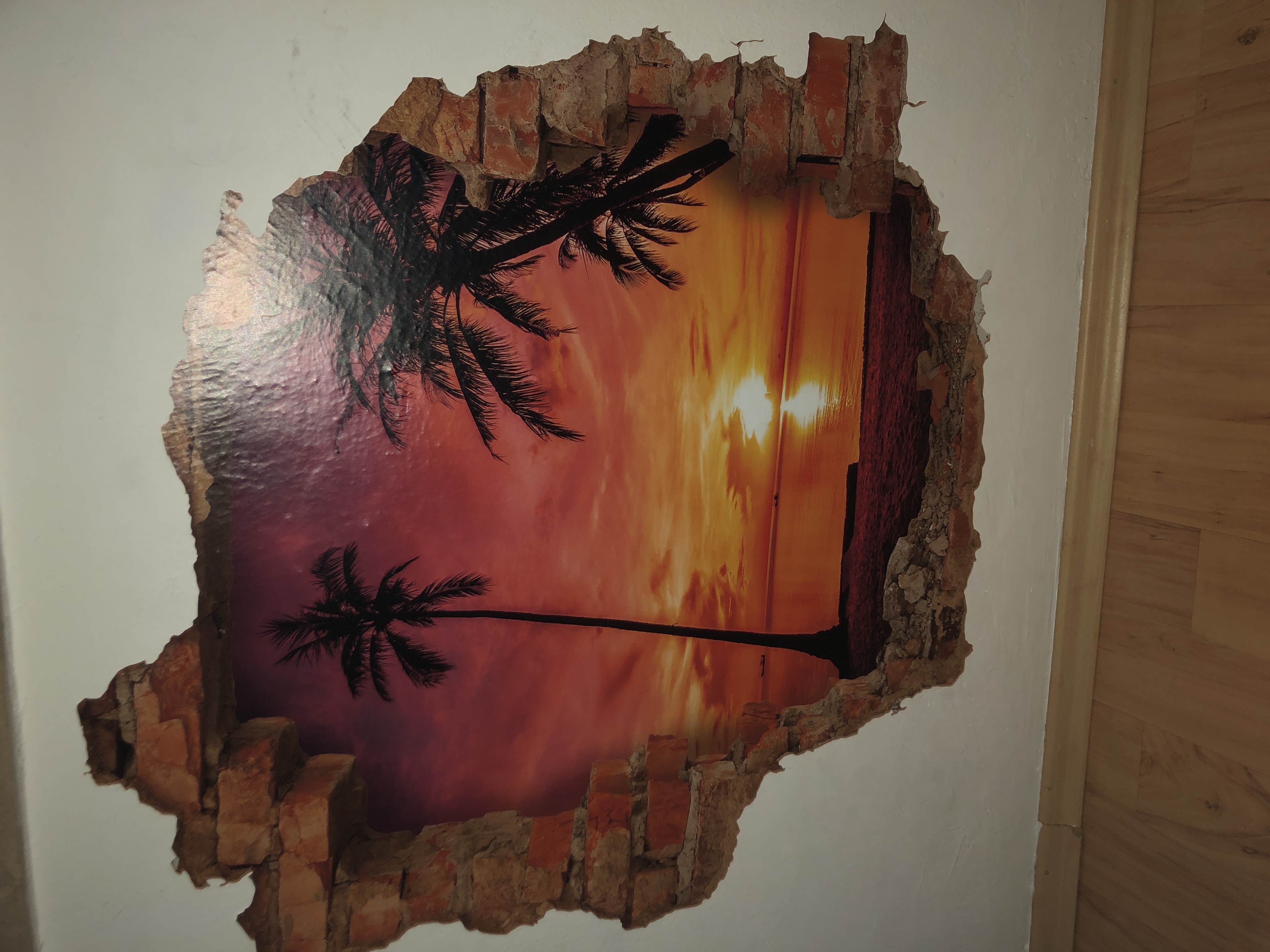 Palms 3D twilight visual effects wall decal - TenStickers