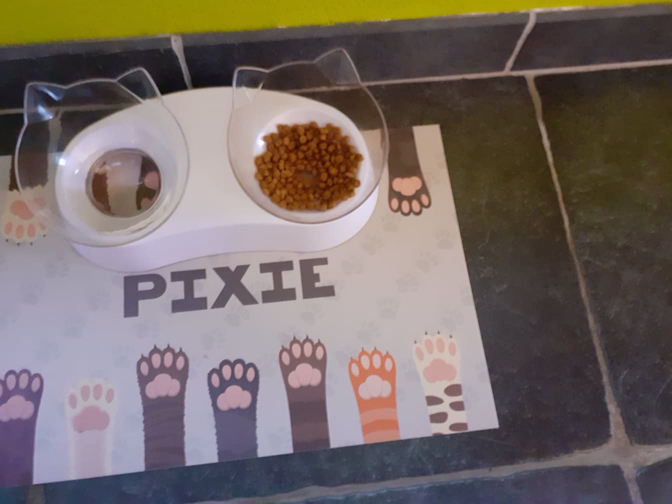 Fluffy multicolored cats paws Personalised table mats - TenStickers