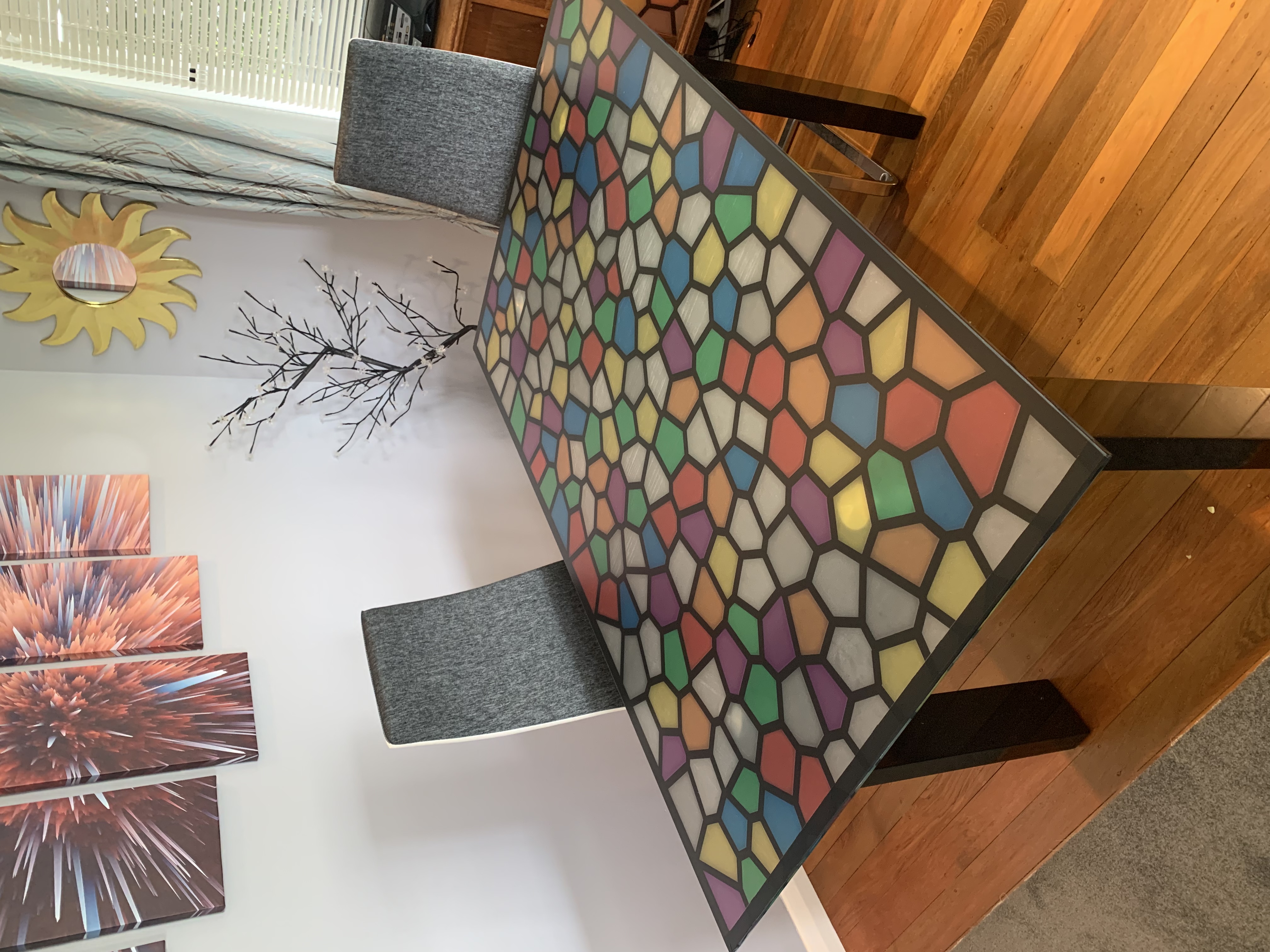 Coloured Stain Glass Mosaic Window Sticker - TenStickers