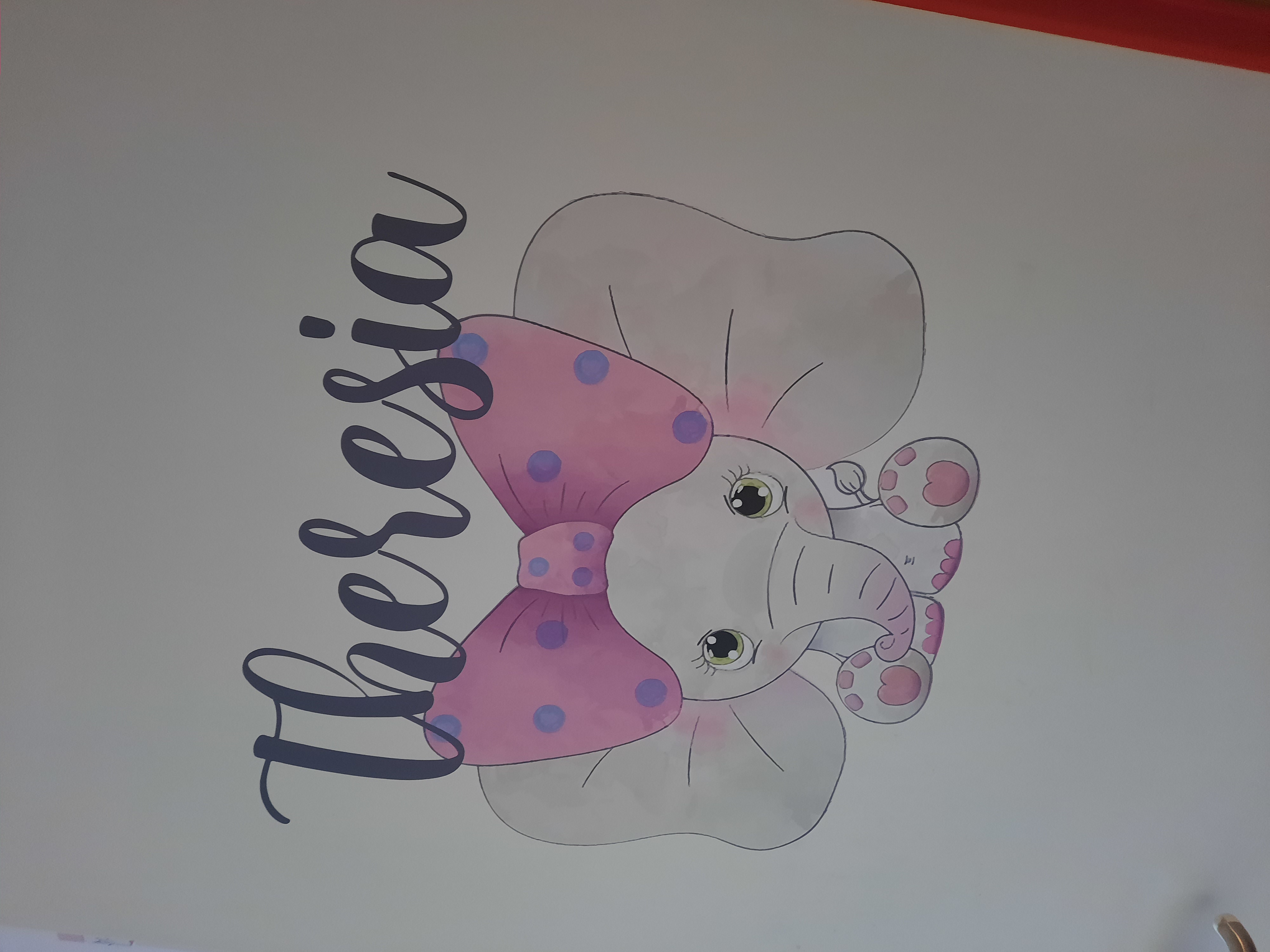 Customized name with flying butterfly wall sticker - TenStickers