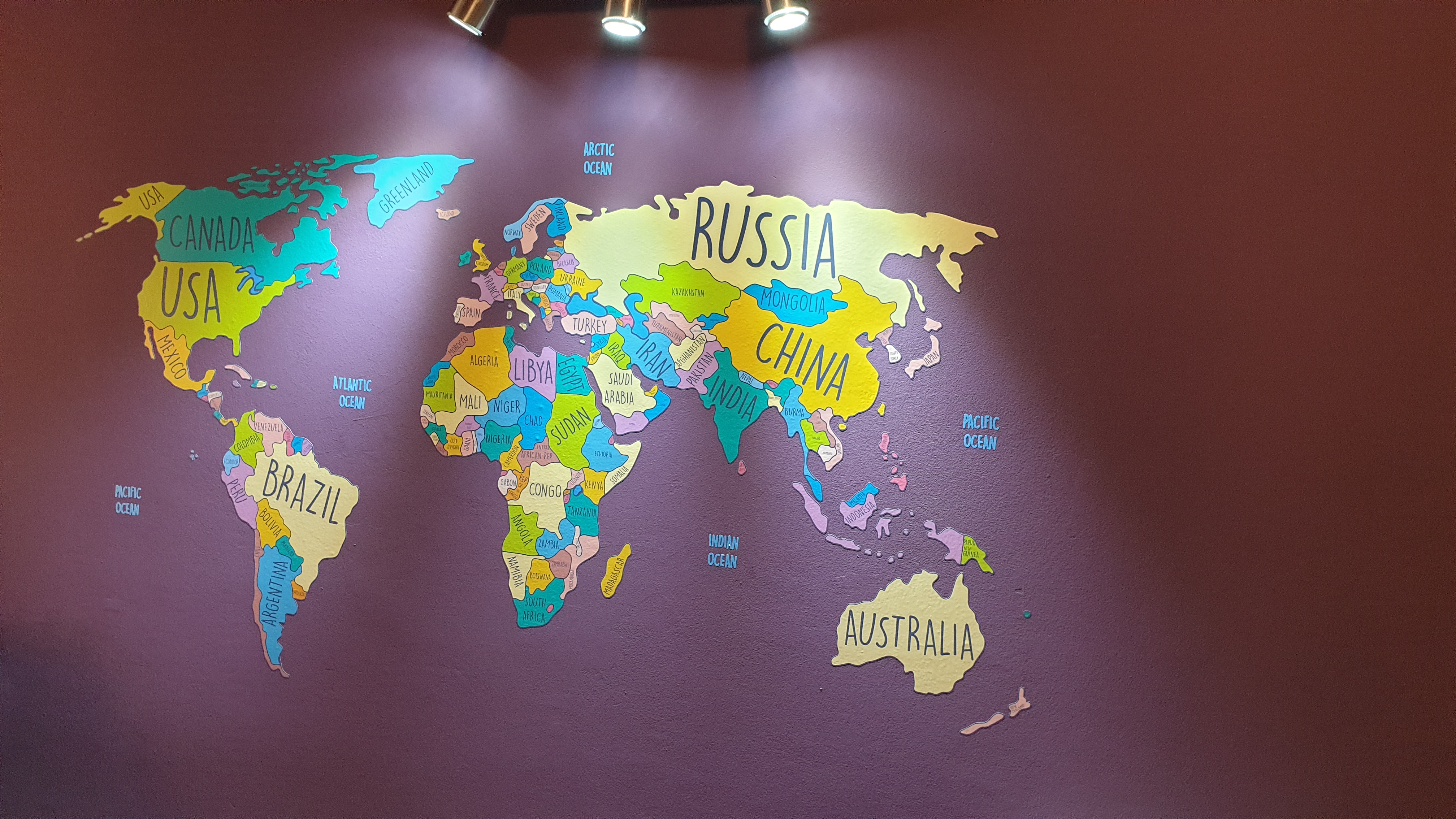 Autocolante decorativo mapa mundo Mapa do mundo político - TenStickers