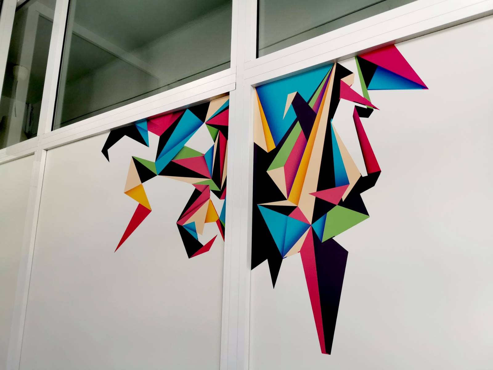 Bunte Origami Sticker - TenStickers