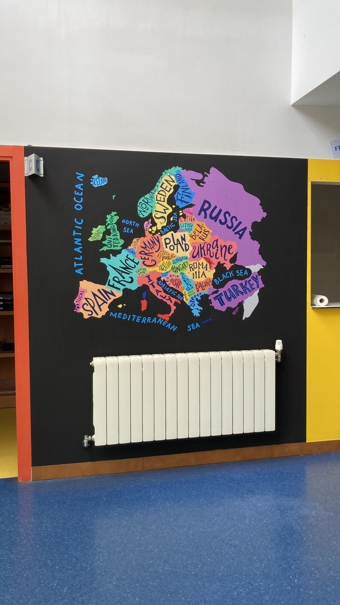 map of europe for children world map wall sticker - TenStickers
