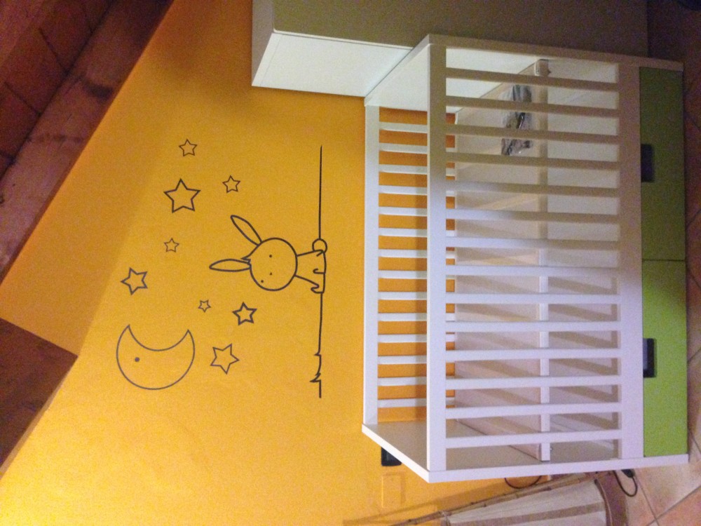 Sticker bambini coniglio stelle - TenStickers