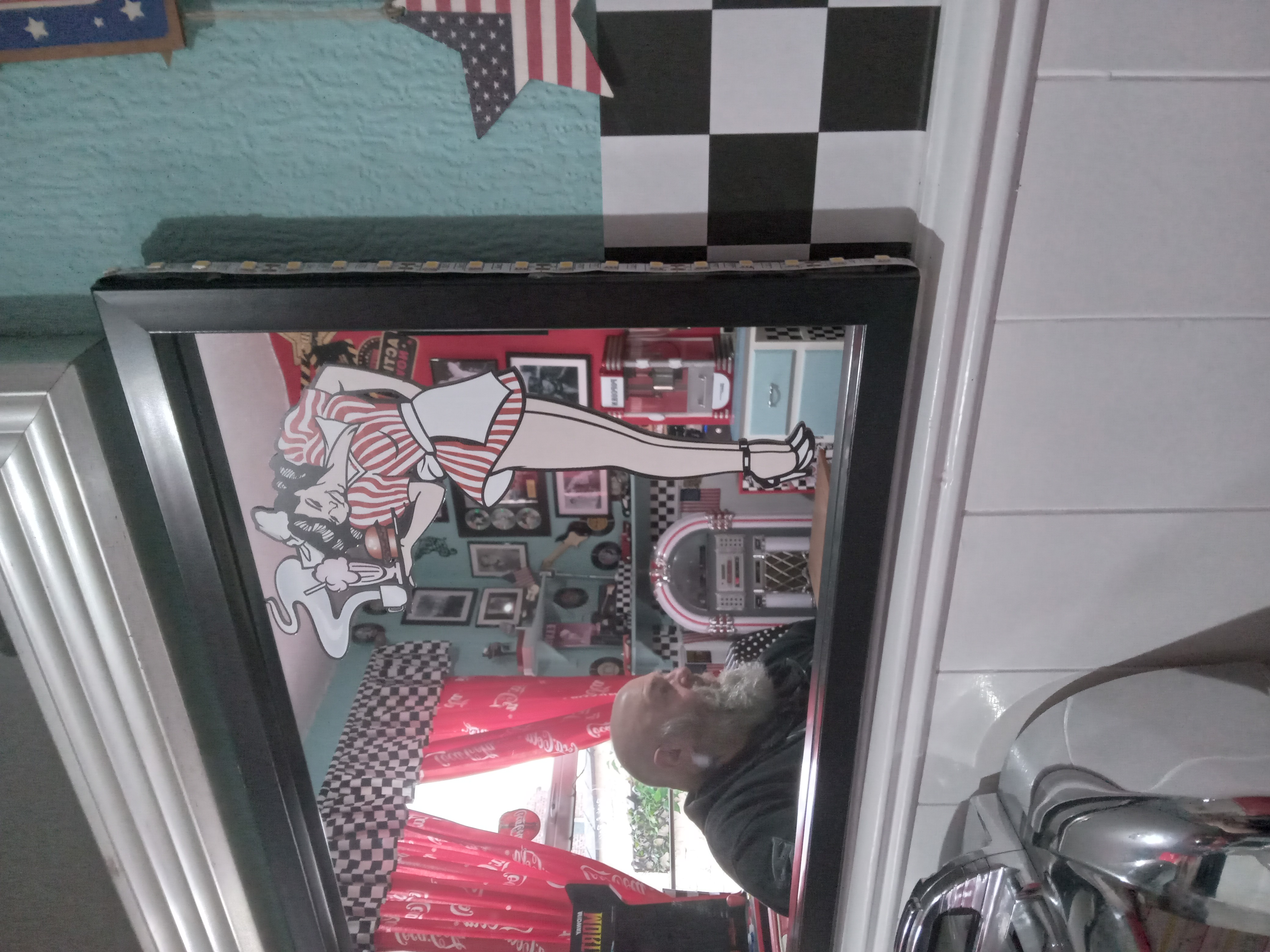 Waitress girl retro fridge sticker - TenStickers