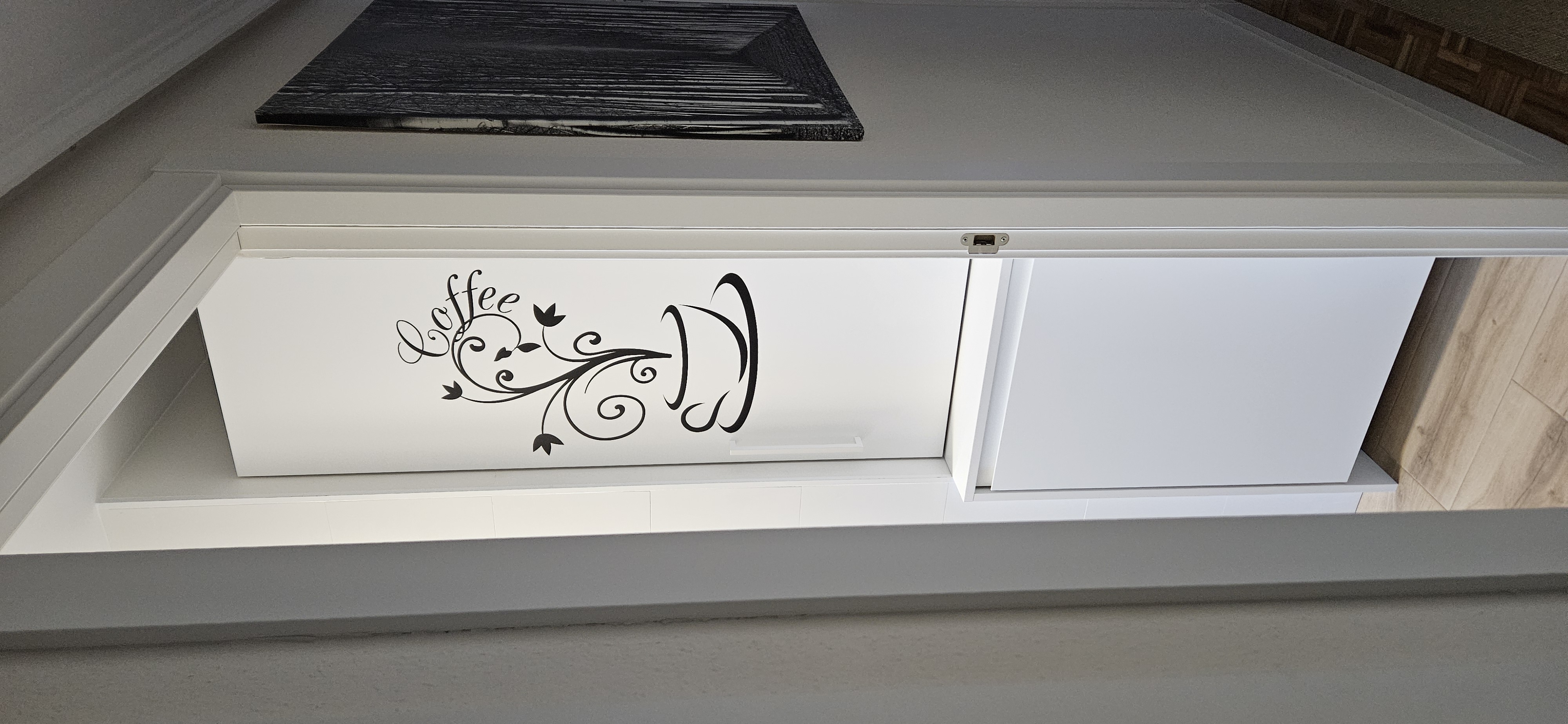 Coffee lines draw kitchen wall sticker - TenStickers