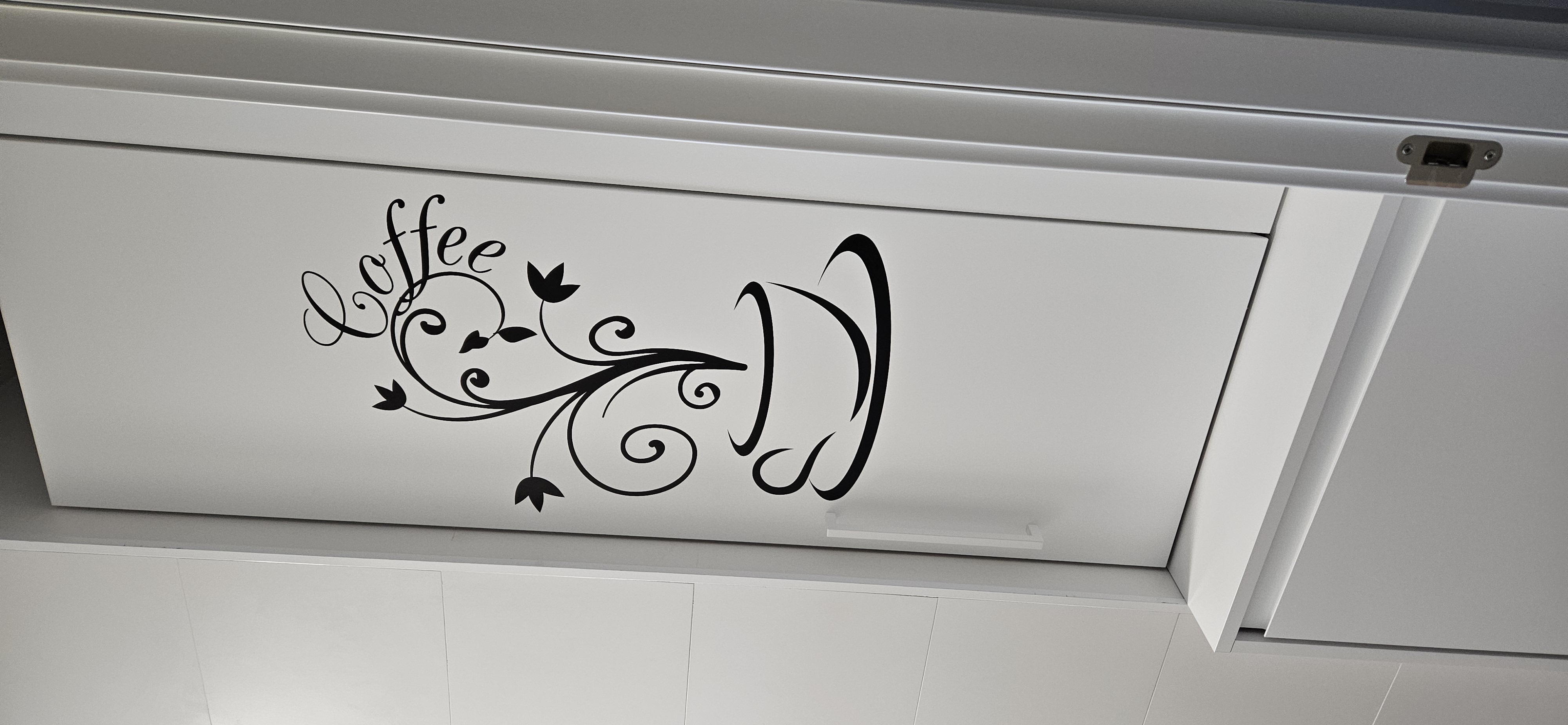 Coffee lines draw kitchen wall sticker - TenStickers
