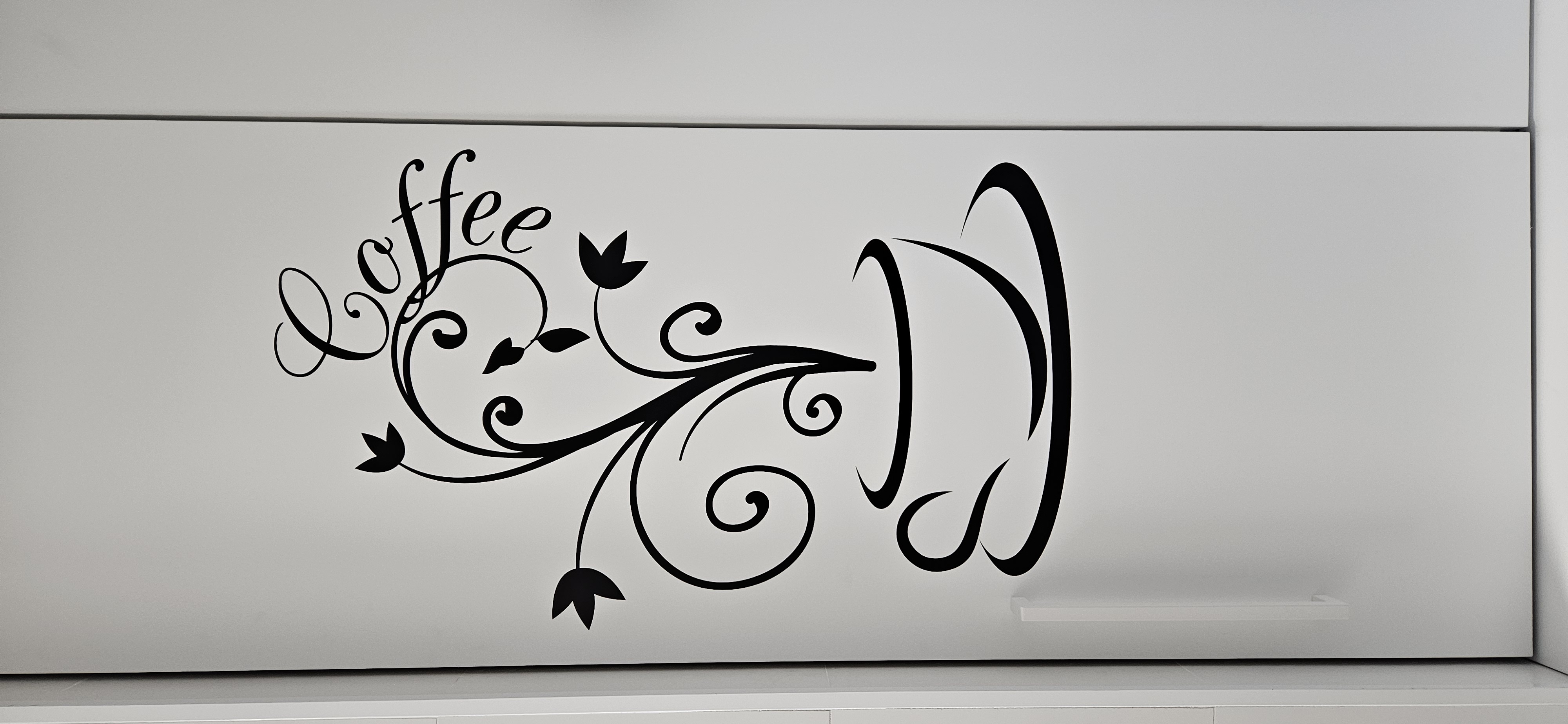 Coffee lines draw kitchen wall sticker - TenStickers