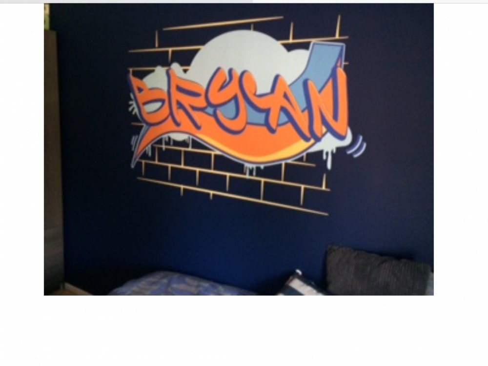 Sticker texte graffiti Bryan - TenStickers