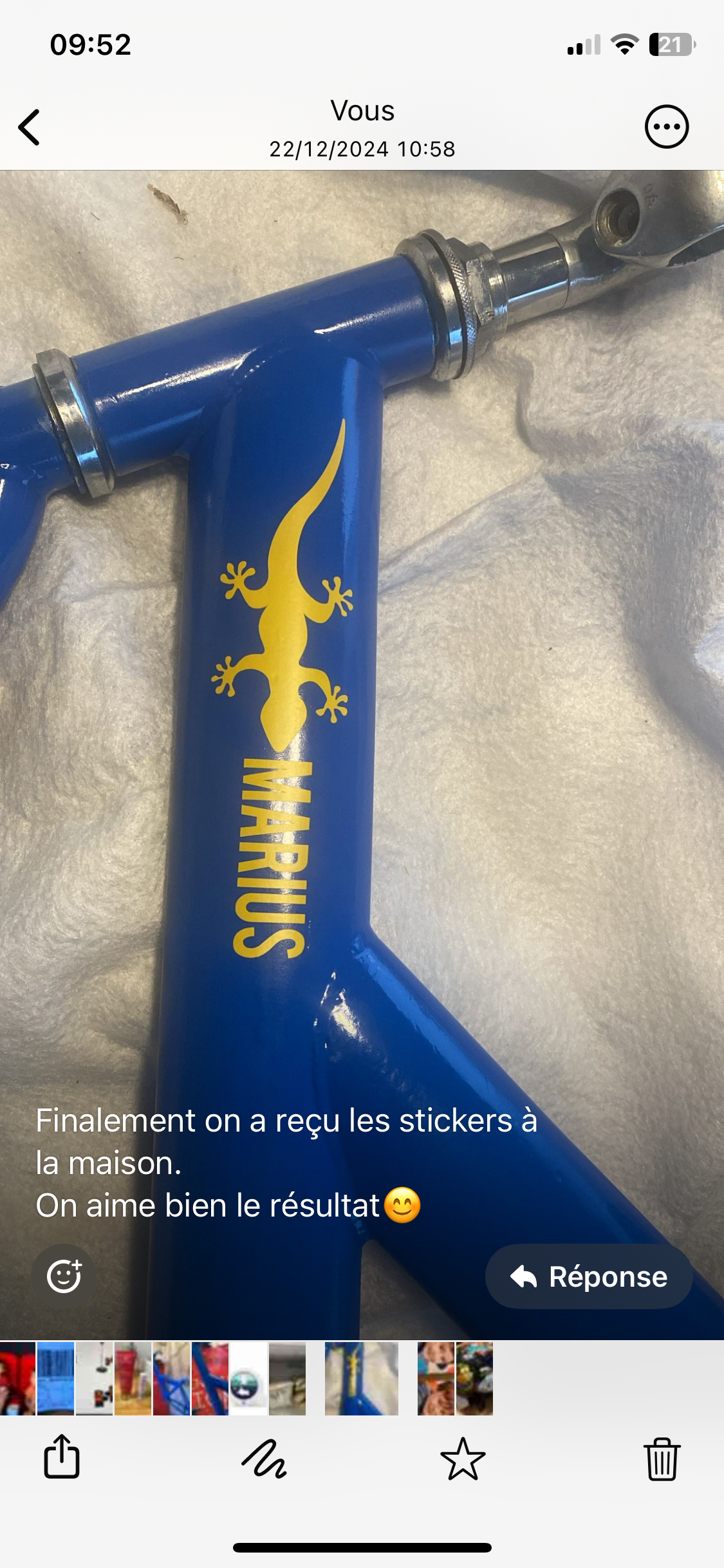 Sticker vélo gecko avec prénom