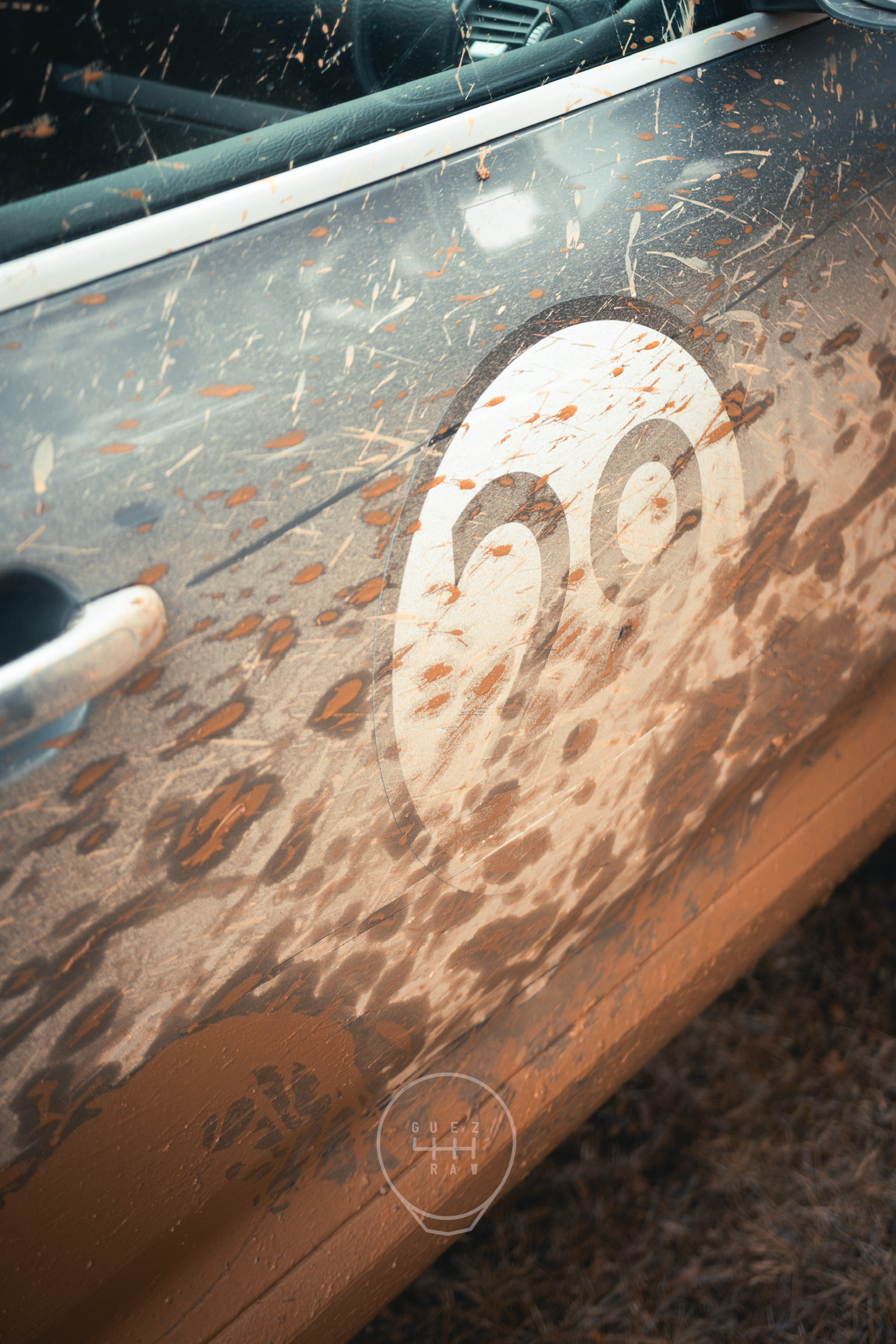 Rounded number car sticker