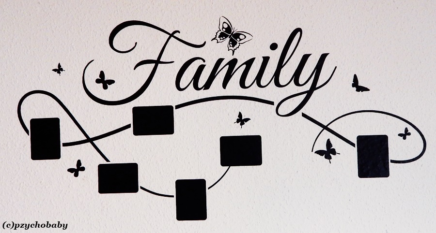 Tekst family familie foto's living room wall sticker - TenStickers
