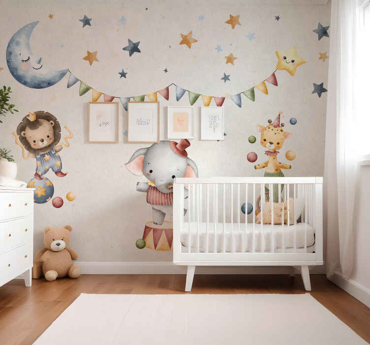 Dromerig circus foto behang babykamer