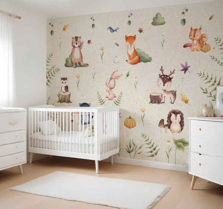 Sprookjesachtige dieren foto behang babykamer