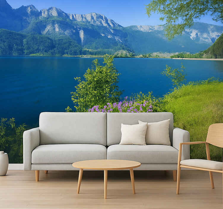 Mountain Lake Tranquility mountain wall mural