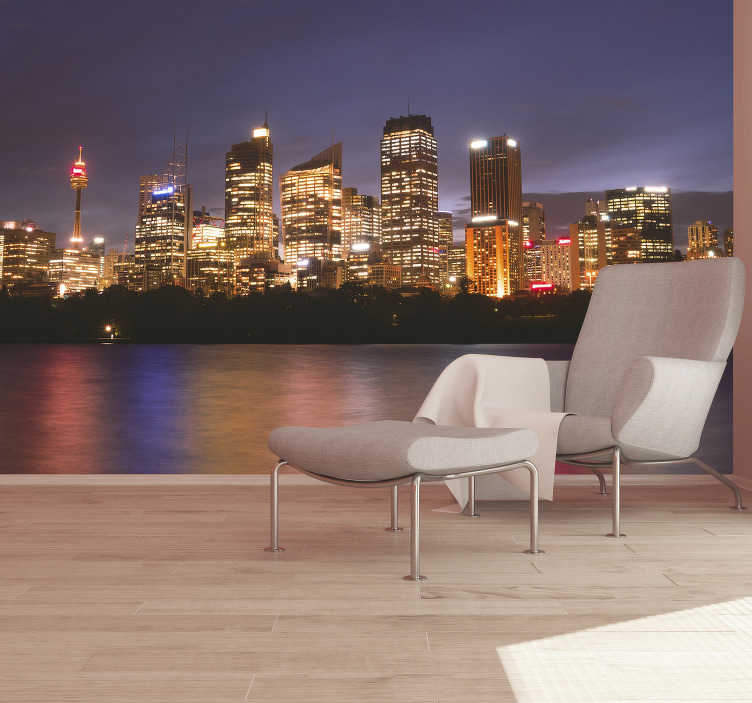 Sydney view at night Wall Murals for Bedrooms - TenStickers