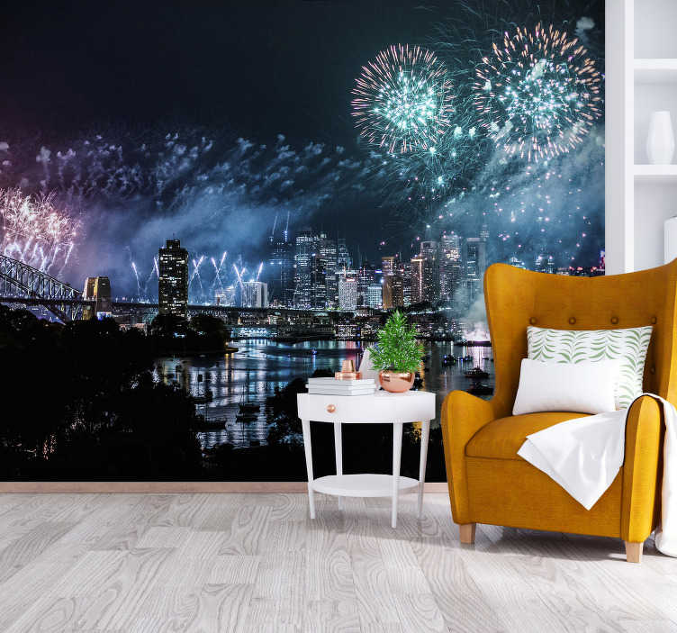 Sydney Fireworks Wall Murals for Bedrooms - TenStickers