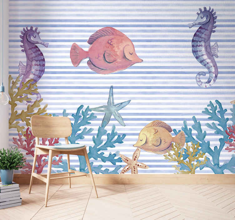 Sea Life Kids Bedroom Wall Mural TenStickers Sea Life Kids Bedroom Wall Mural TenStickers