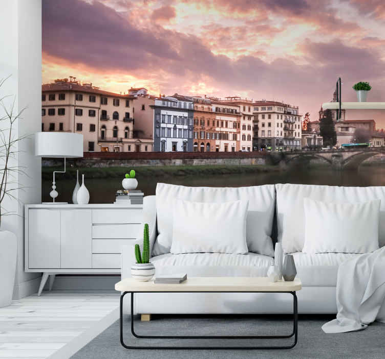 Florence Riverside Landscape wall mural