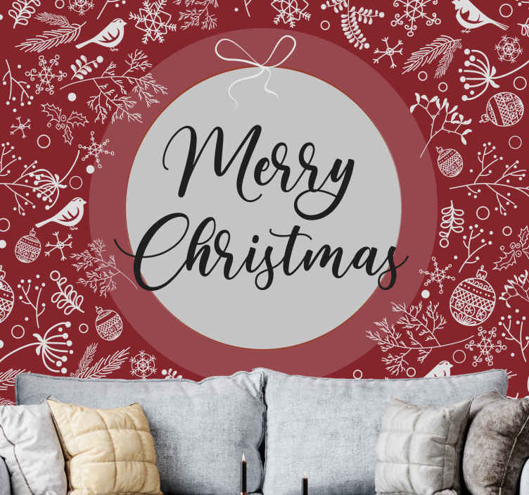 Festive Holiday Wishes wall mural christmas