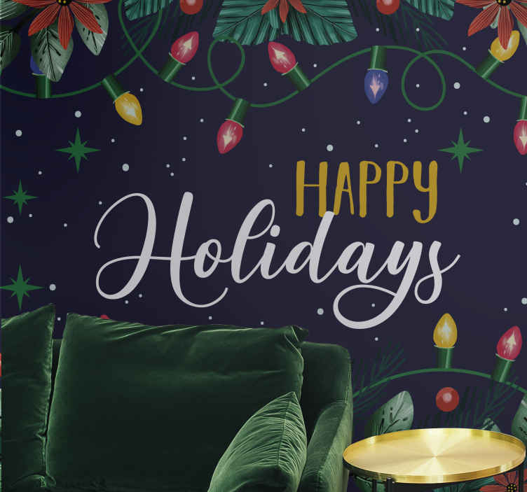 Festive Holiday Greetings christmas wall mural