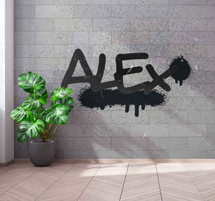 Texture customizable name brink mural - TenStickers