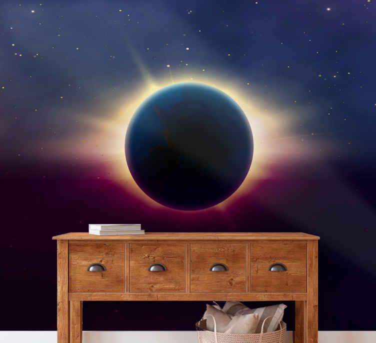 Eclipse presence space wall mural