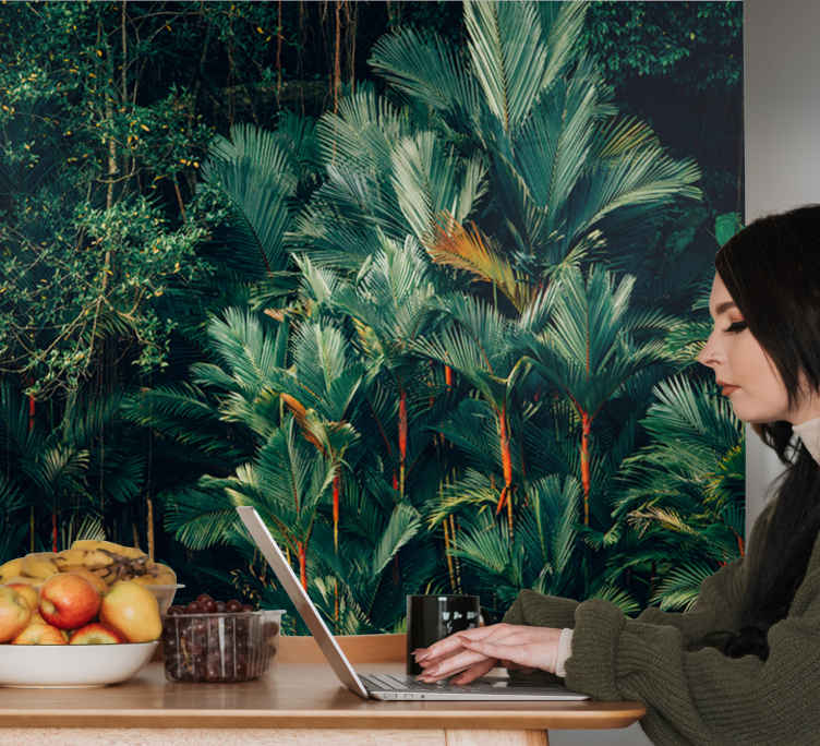 fototapetde pădure și copac verde - TenStickers