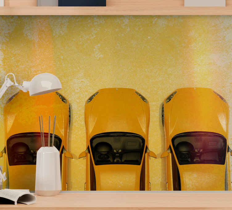 Yellow Sport Cars automotive wall murals