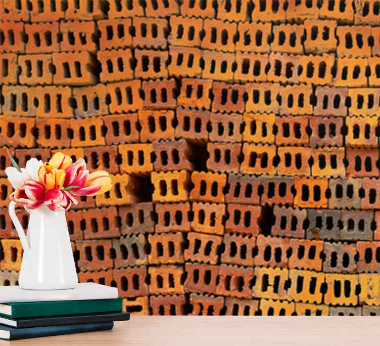 Brick mural wallpaper stacked brick design
