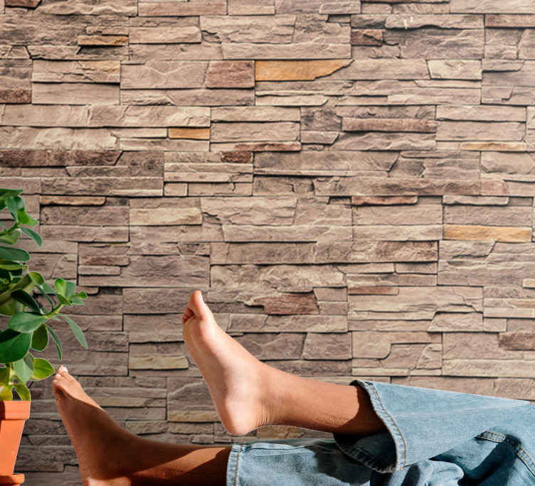 Stone wall mural natural stone design