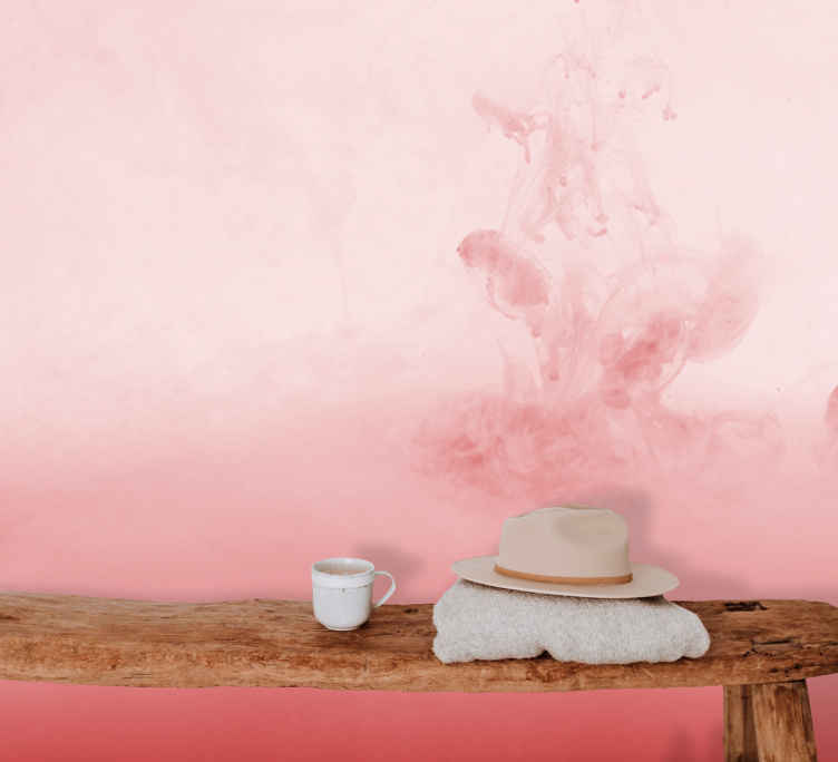 Mural abstracto densa nube rosa