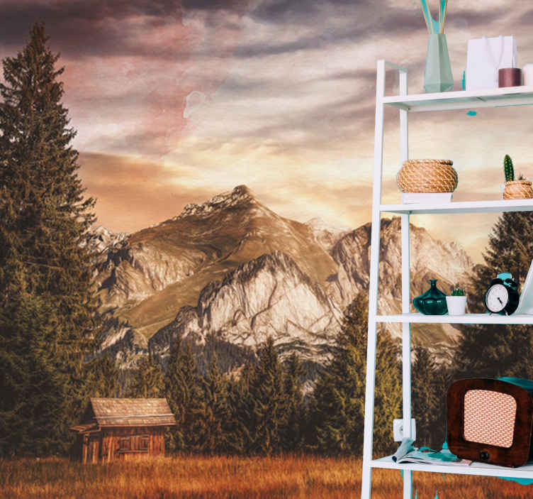 Wilderness Scene wall mural mountain