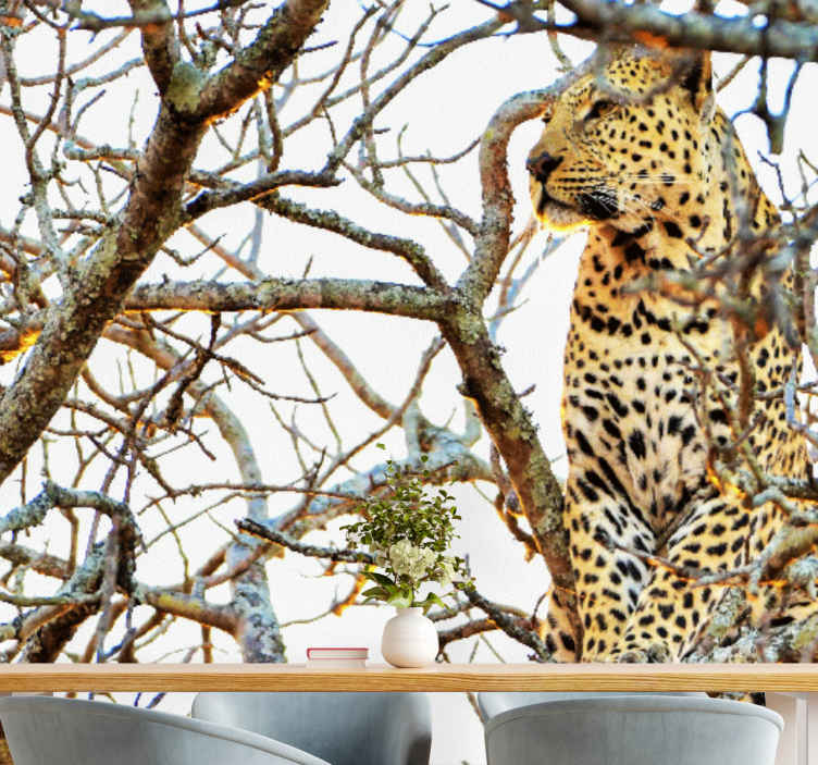 Leopard Among Branches wall mural
