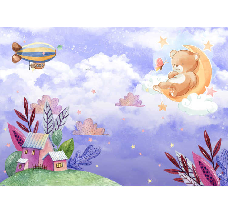 Magical land and air landscape wall mural - TenStickers