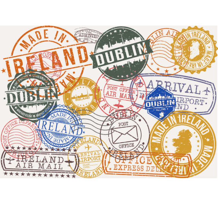 Ireland Stamps Wall Murals for Bedrooms - TenStickers