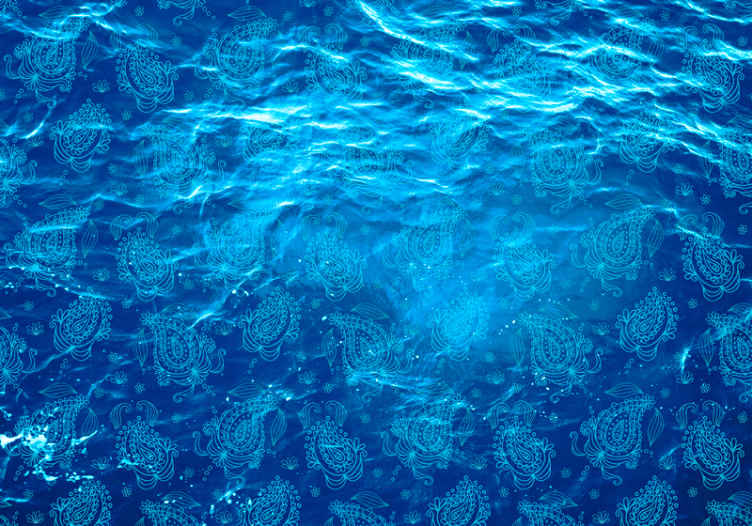 Photo murale Paisley avec un fond océanique - TenStickers