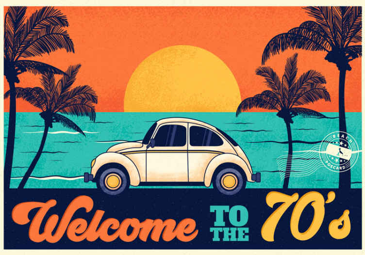 Welcome to 70's vintage mural - TenStickers