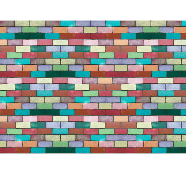 Texture with brick effect pattern wall mural - TenStickers