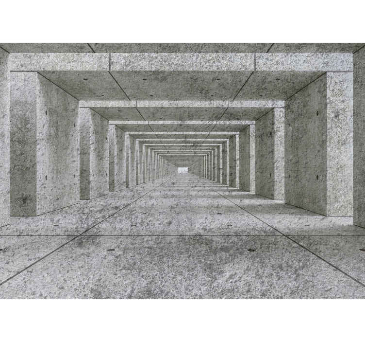 Geometric Concrete Passage wall mural pattern