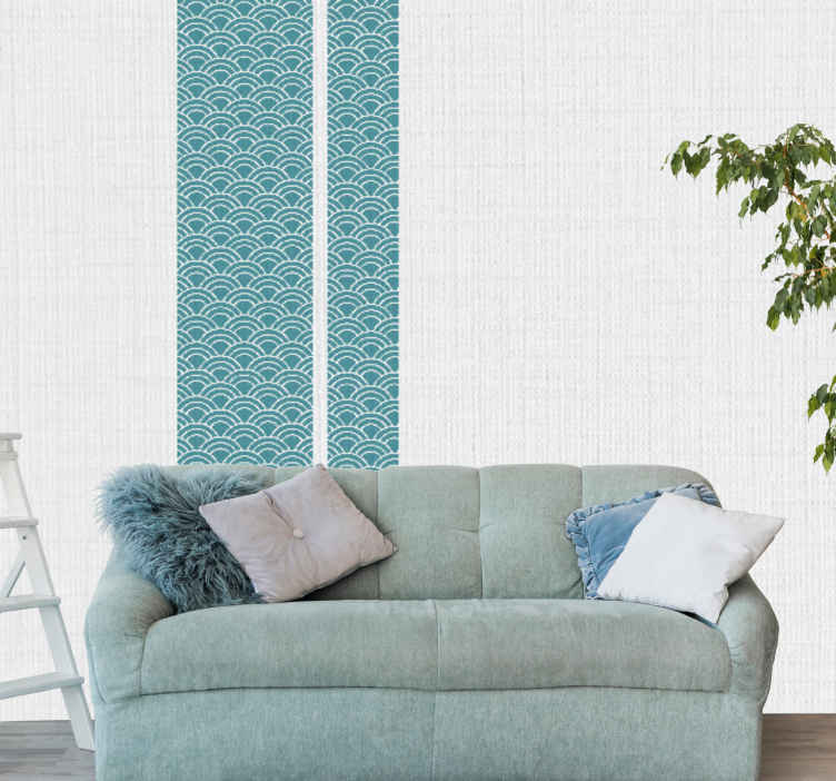 Wavy blue pattern texture wall mural