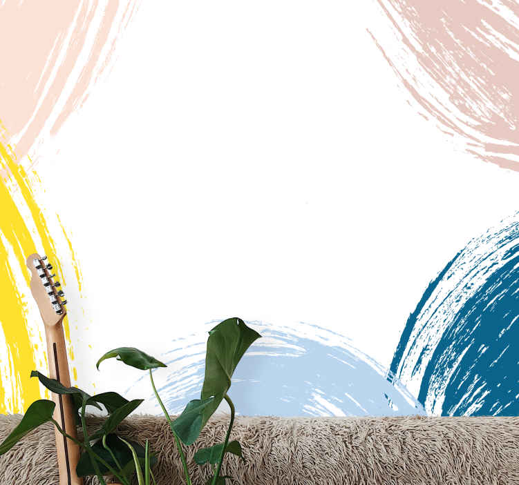 Mural abstracto pinceladas dinámicas